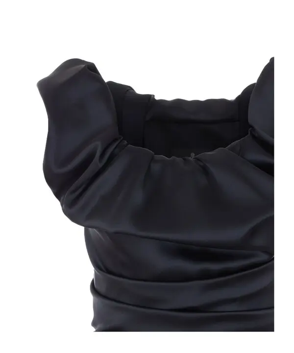 VIVIENNE WESTWOOD Ginnie Top Draped Round Neck Sleeveless - Black