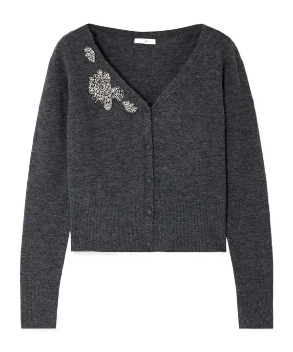 Erdem Long-sleeved Knitted Cardigan - Grey