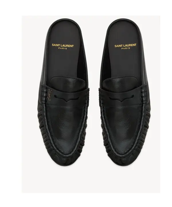 Saint Laurent Le Loafer Slip-on Mules - Black