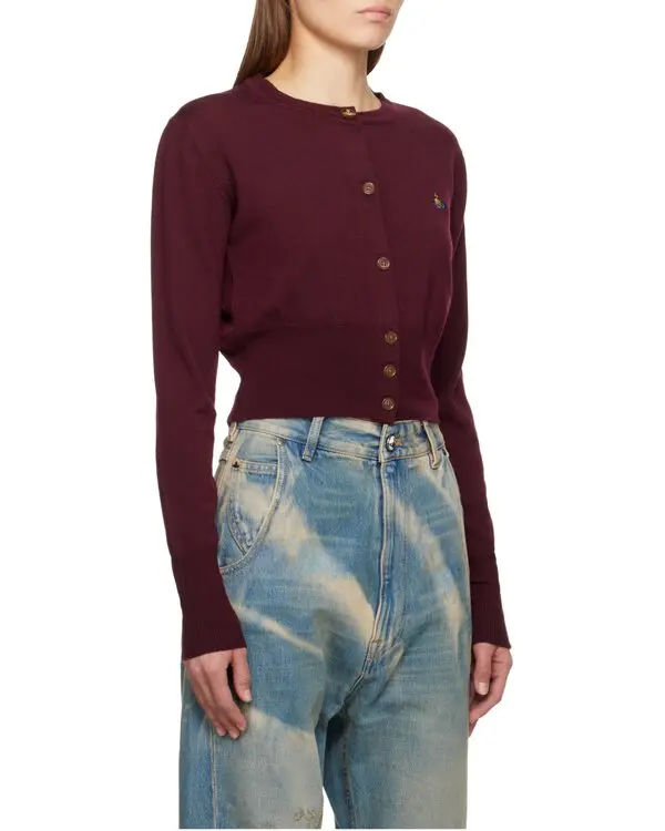 VIVIENNE WESTWOOD Orb Embroidered Cropped Cardigan