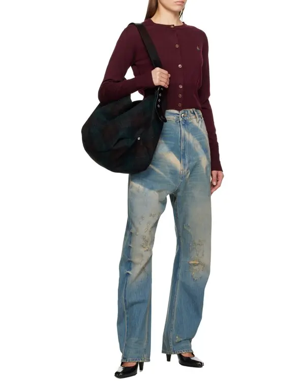 VIVIENNE WESTWOOD Orb Embroidered Cropped Cardigan