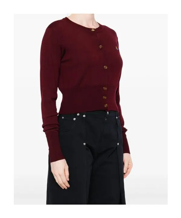 VIVIENNE WESTWOOD Orb Embroidered Cropped Cardigan