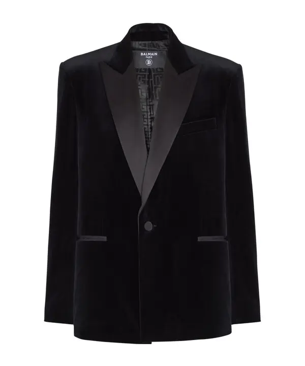 Balmain Velvet And Satin 1-button Blazer