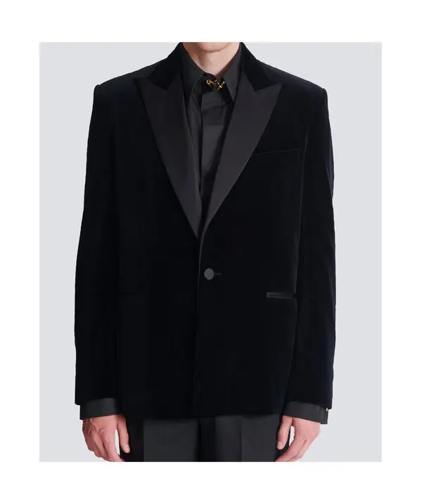 Balmain Velvet And Satin 1-button Blazer