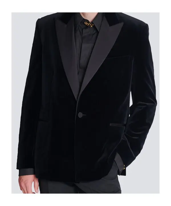 Balmain Velvet And Satin 1-button Blazer
