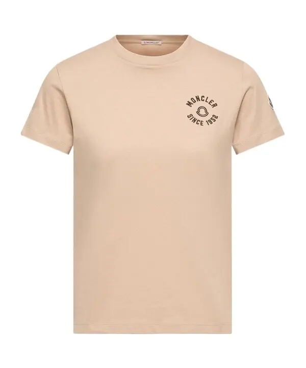 Moncler Logo Patch Crewneck T-shirt - Nude