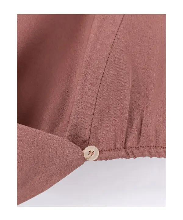 ALYSI Sleeveless V-neck Draped Top With Cross-over Button Closure