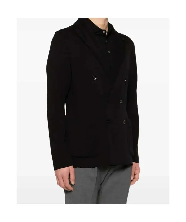LARDINI Double-breasted Blazer - Black