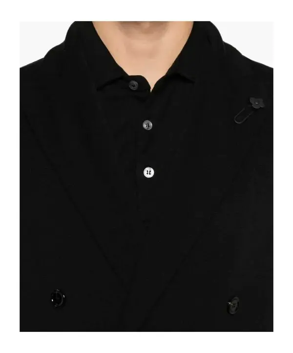 LARDINI Double-breasted Blazer - Black
