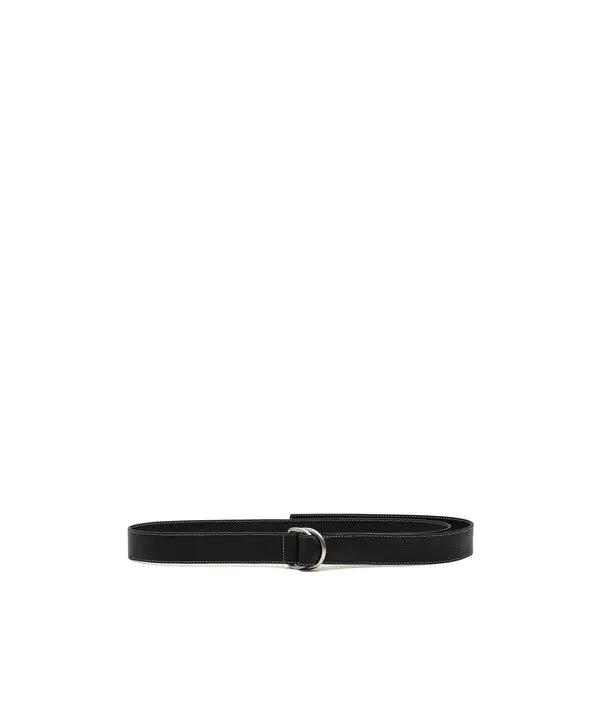Ami Leather Belt With D-ring Buckle - Black