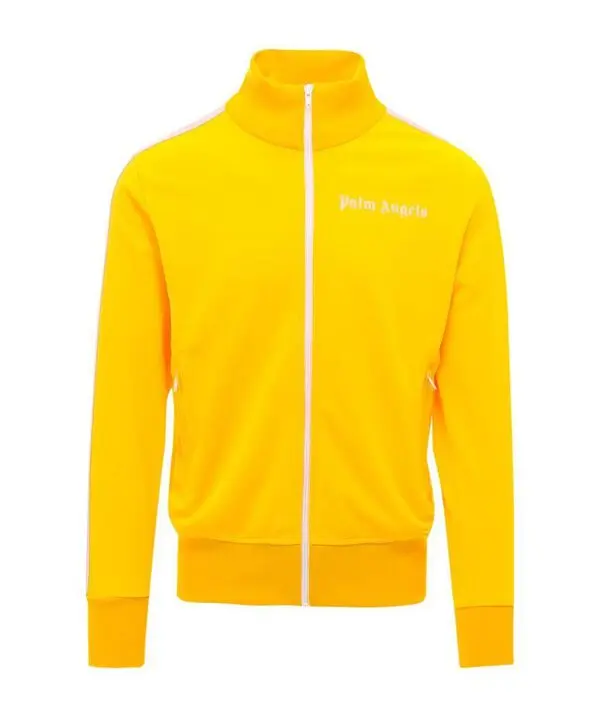 Palm Angels Zip-up Track Jacket With Logo Detail - Yellow