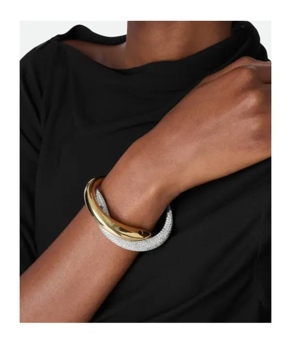 Bottega Veneta Sterling Silver And 18k Gold-plated Sterling Silver Sardine Bracelet - Multicolor
