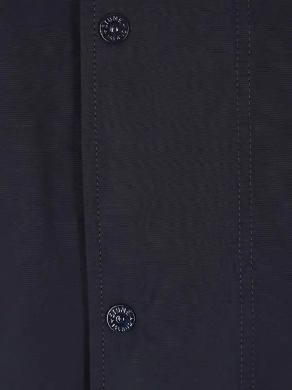 Stone Island Logo Patch Hooded Jacket - Blue