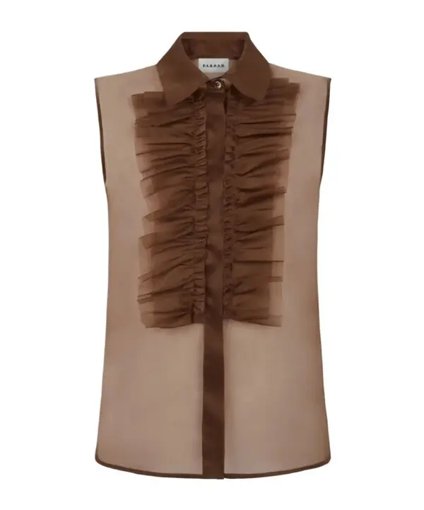 P.a.r.o.s.h Sleeveless Ruffled Shirt