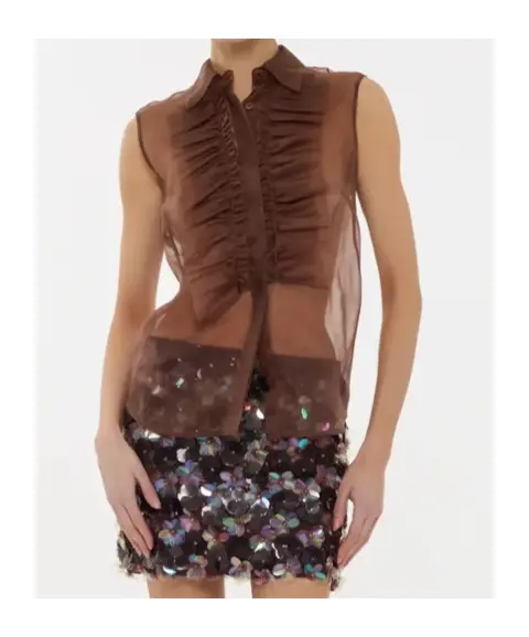 P.a.r.o.s.h Sleeveless Ruffled Shirt