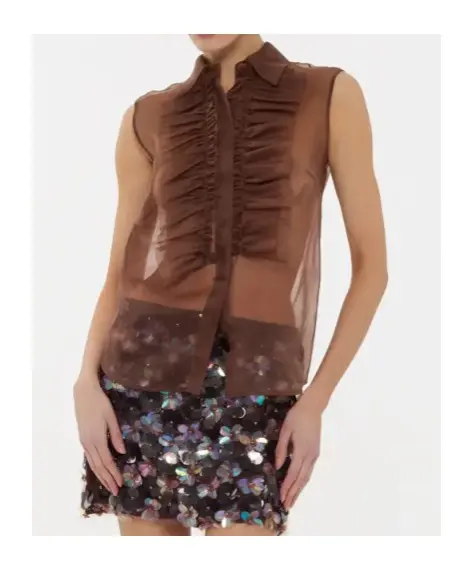 P.a.r.o.s.h Sleeveless Ruffled Shirt