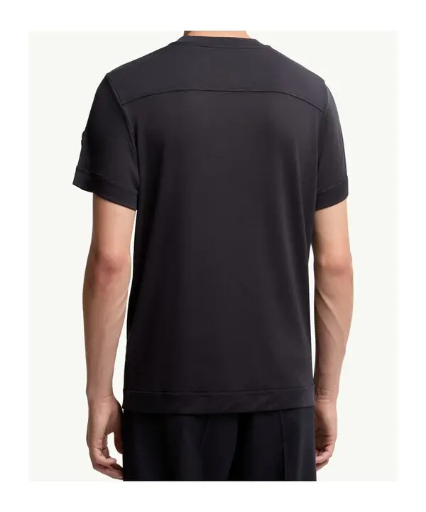 Moncler Logo Printed Crewneck T-shirt - Navy Blue