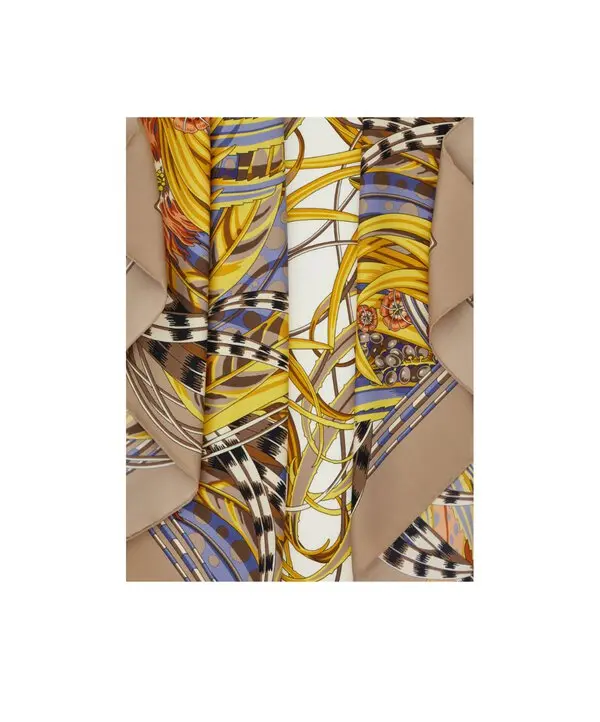 FERRAGAMO Rooster Print Scarf - Nude