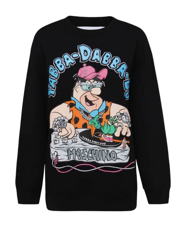 Moschino Graphic Print Crewneck Sweatshirt - Black