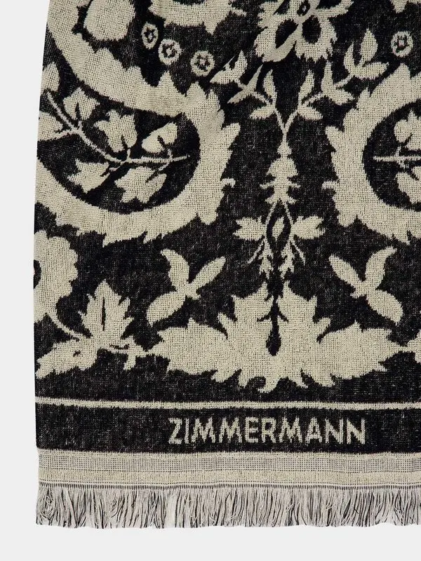 Zimmermann Rhiannon Mini Dress With Graphic Pattern And Fringed Hem