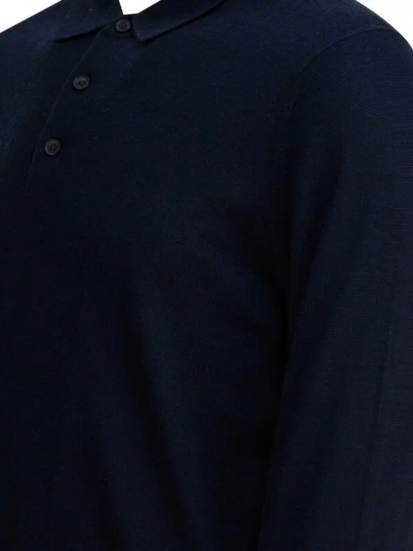 Vince Merino Wool Polo Shirt - Black