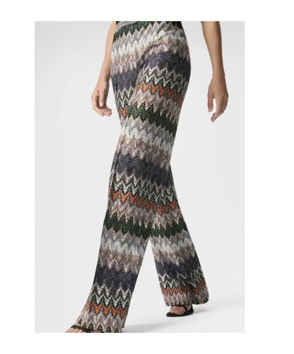 Missoni Chevron Wide-leg Knitted Trousers - Gray