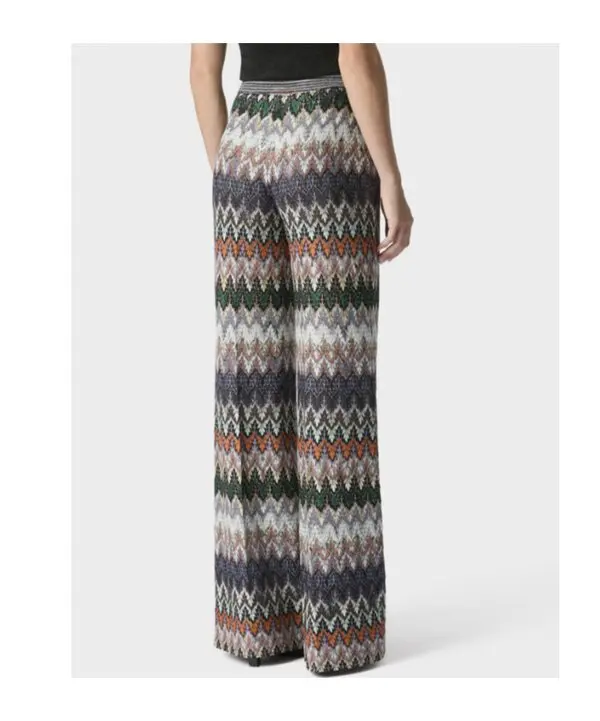 Missoni Chevron Wide-leg Knitted Trousers - Gray