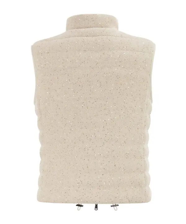 Brunello Cucinelli Sequin Embellished Zip-up Gilet - No