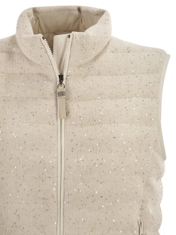 Brunello Cucinelli Sequin Embellished Zip-up Gilet - No