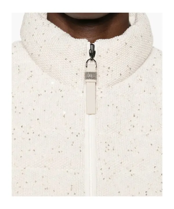 Brunello Cucinelli Sequin Embellished Zip-up Gilet - No