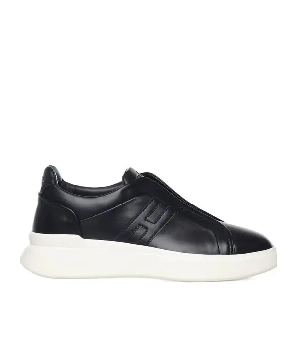 Hogan Round Toe Slip-on Sneakers - Black