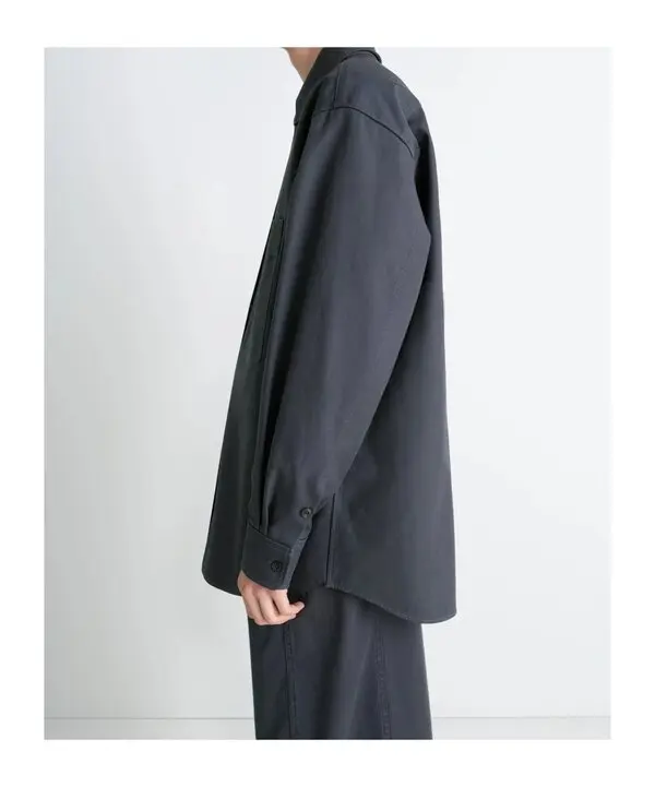 LEMAIRE Long Sleeved Buttoned Overshirt - Graphite Blue