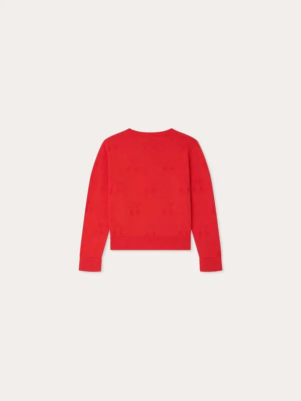 Bonpoint Lysia" Embroidered Cardigan - Red