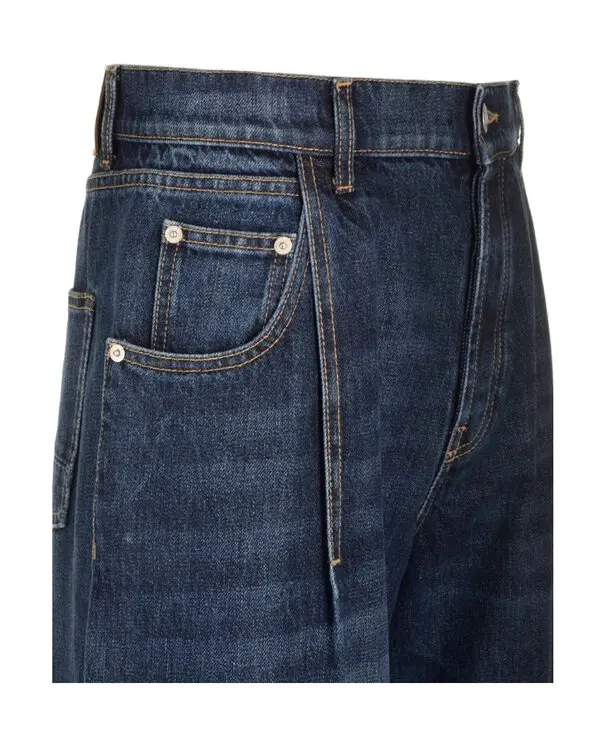 Alexander McQueen Knee-length Denim Shorts With Buckled Belt Detail