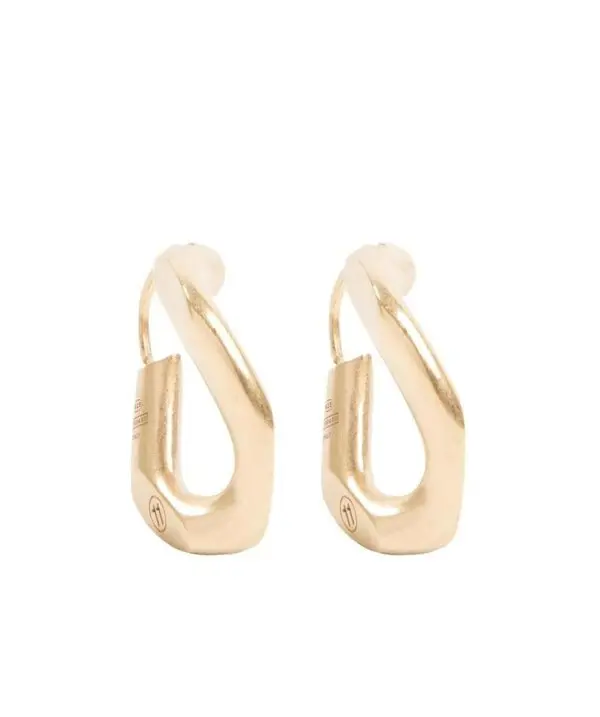 MAISON MARGIELA Engraved Logo Hoop Earrings - Yellow