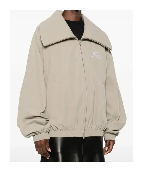 Balenciaga High Collar Zip Jacket - Beige