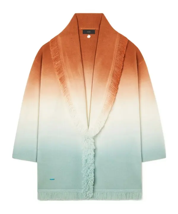 Alanui Shades Of Shore Cardigan - Red Clay-aquamarine