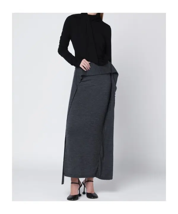 ENTIRE STUDIOS Draped Maxi Knitted Skirt