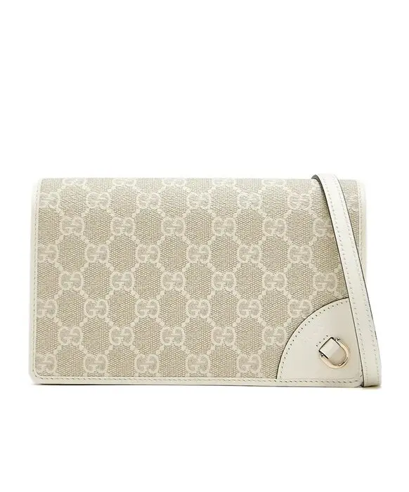 Gucci Gg Emblem Super Mini Shoulder Bag - Beige/white