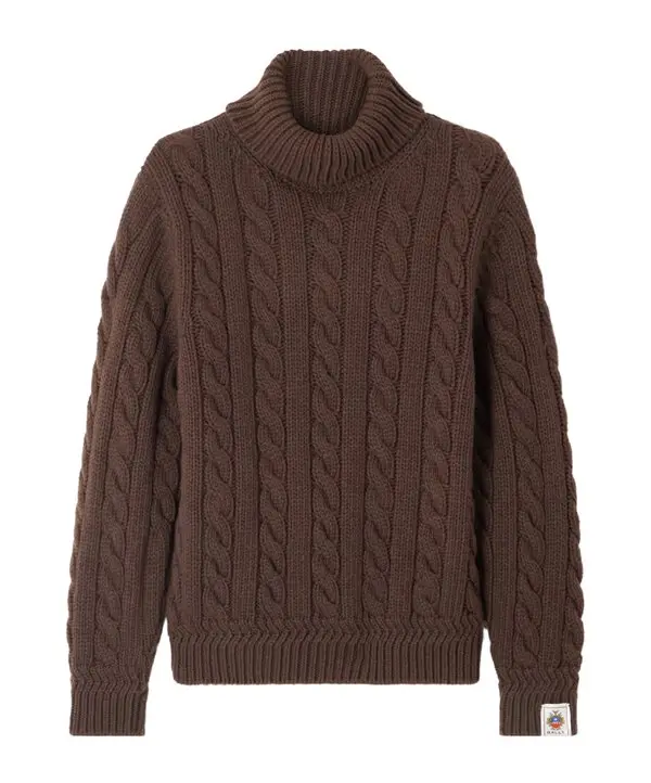 Bally Cable-knit Wool Turtleneck Sweater