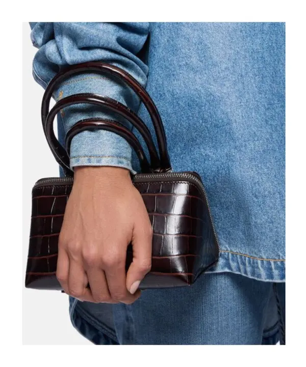 Attico Friday" Embossed Mini Handbag - Coffee