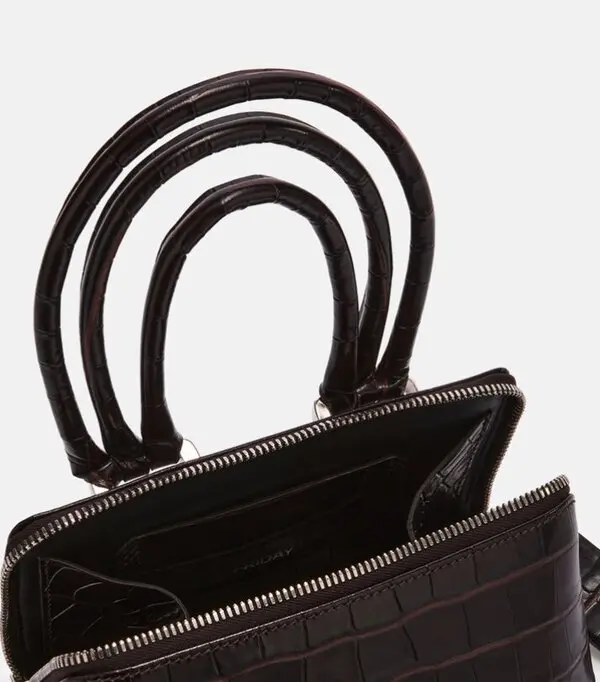 Attico Friday" Embossed Mini Handbag - Coffee