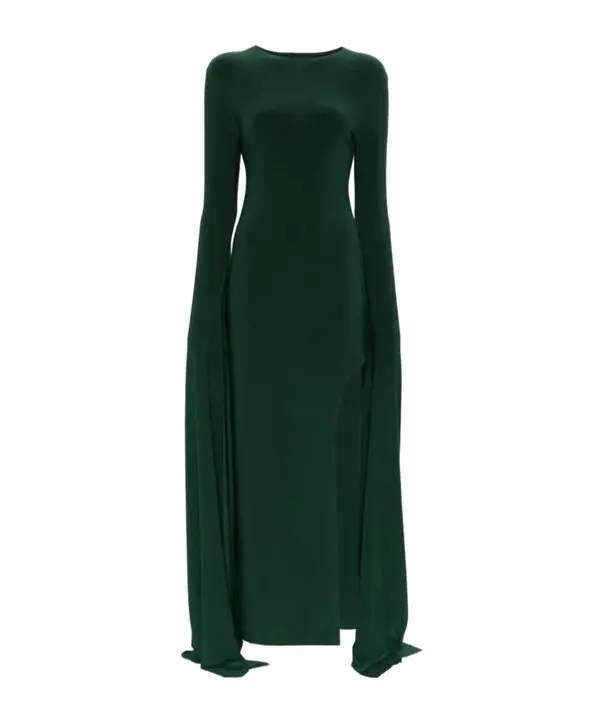 Norma Kamali Long Sleeve Slit Dress - Black
