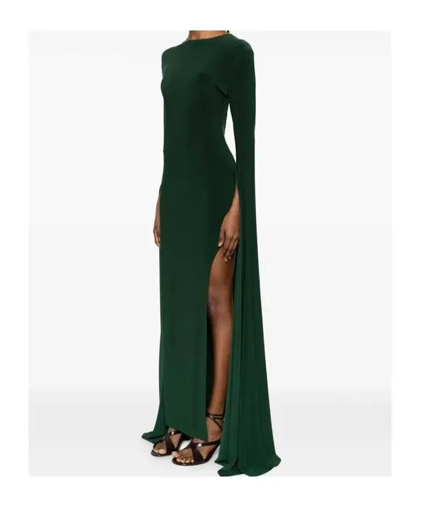 Norma Kamali Long Sleeve Slit Dress - Black