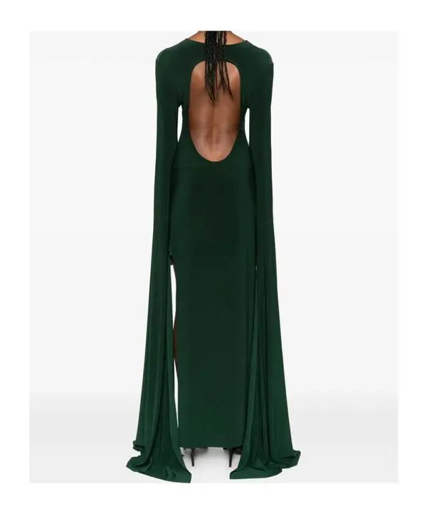 Norma Kamali Long Sleeve Slit Dress - Black