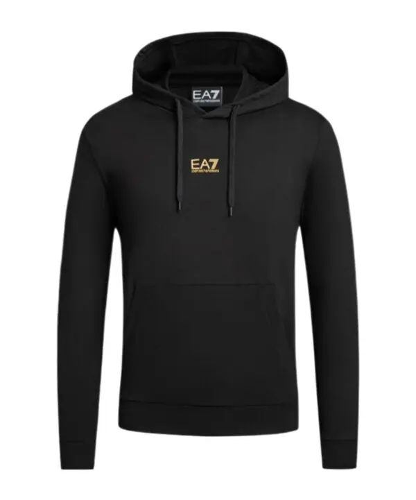 EA7 Core Identity Drawstring Hoodie With Patterned Decoration