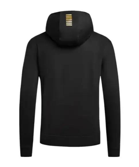 EA7 Core Identity Drawstring Hoodie With Patterned Decoration