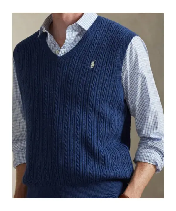 Polo Ralph Lauren Cable Knit Cotton V-neck Vest