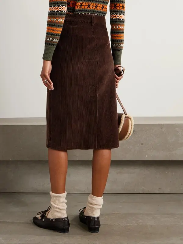 Bally Corduroy Midi Skirt
