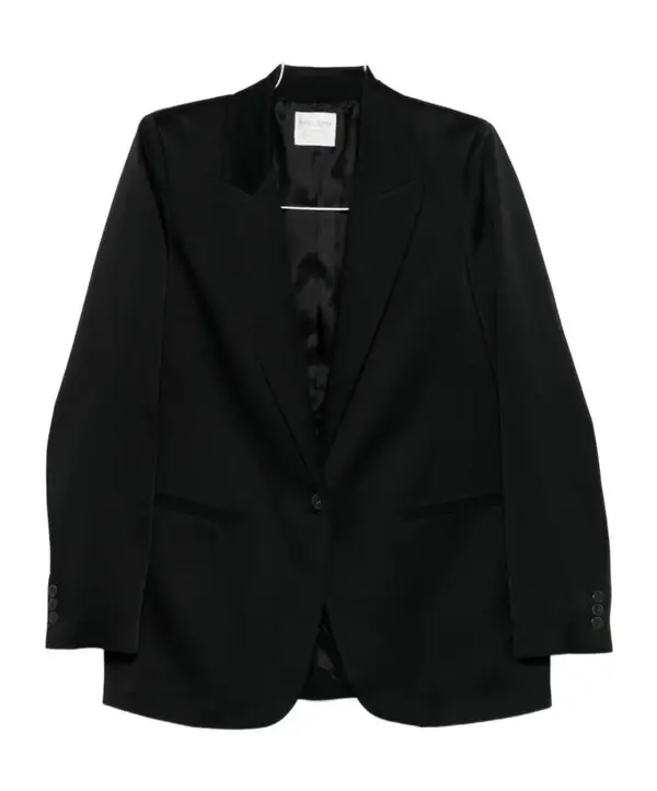 FORTE_FORTE Single-breasted Notched Lapel Blazer - Black